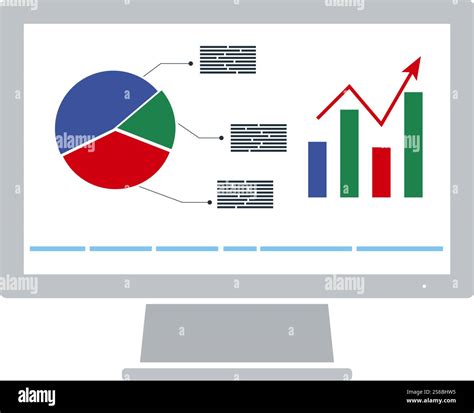 Monitor With Analytics Diagram Icon Flat Color Design Vector