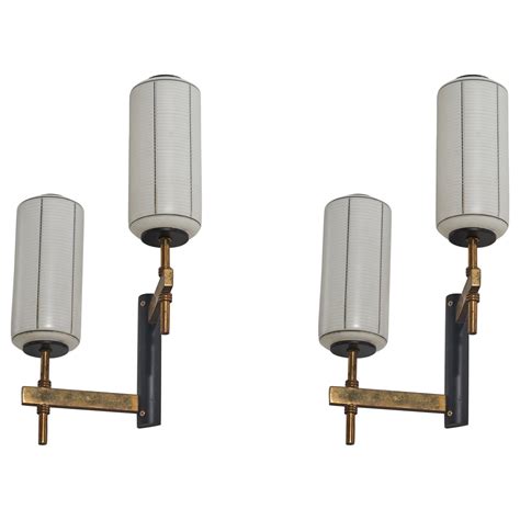 Italian Designer Wall Lights Brass Glass Metal Italy 1950s At 1stdibs
