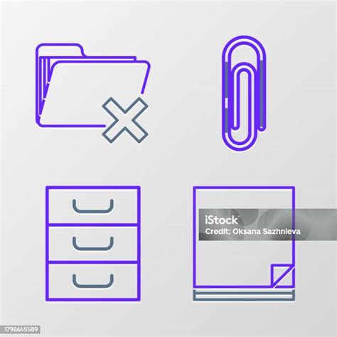 Atur Baris Dokumen File Laci Dengan Dokumen Klip Kertas Dan Ikon Folder