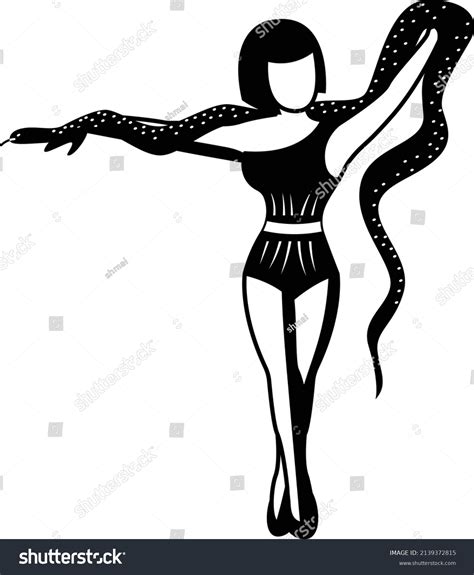 Jungle Girl Python Belly Dancer Vector Stock Vector Royalty Free