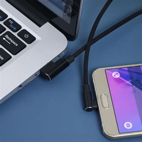 Orddiart 1set Black Copper Data Cable For Tight Spaces 1m