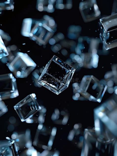 Ice Cubes Floating In Air Stock Image Image Of Chilly 382888357