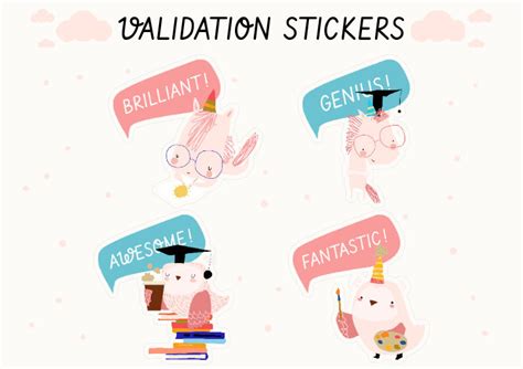 Placeit Validation Sticker Maker For School Teachers Featuring Cute