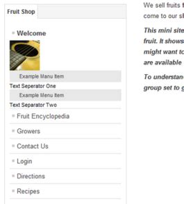 Help310 Menus Menu Item Separator Joomla Documentation