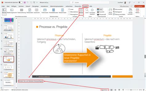 PowerPoint Notizen Anzeigen hinzufügen formatieren drucken