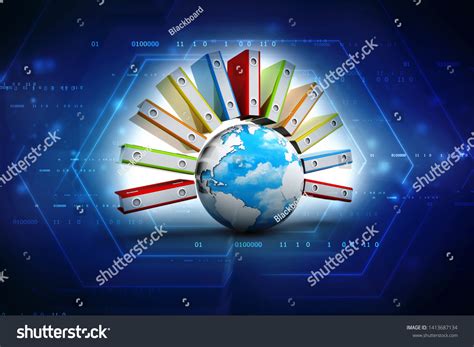 Database Archive Concept Data Storage Globe Ilustración De Stock 1413687134 Shutterstock