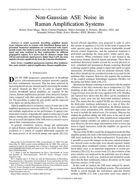 Pdf Non Gaussian Ase Noise In Raman Amplification Systems Dokumentips