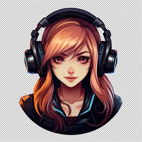 Une Fille Portant Un Casque Un Logo De Mascotte Isolé Sur Un Fond