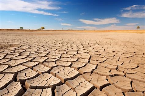 Premium Photo Droughtaffected Landscape With Cracked Earth