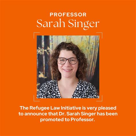 We Are Very Pleased To Announce That Dr Sarah Singer Has Been Promoted To Professor Professor