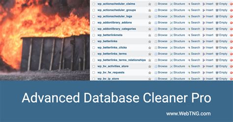 Advanced Database Cleaner Webtng