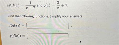 Solved Let F X X And G X X Find The Following Chegg