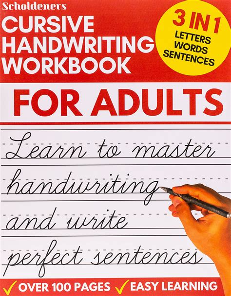 Buy Cursive Handwriting Workbook For Adults Learn Cursive Writing For Adults Adult Cursive