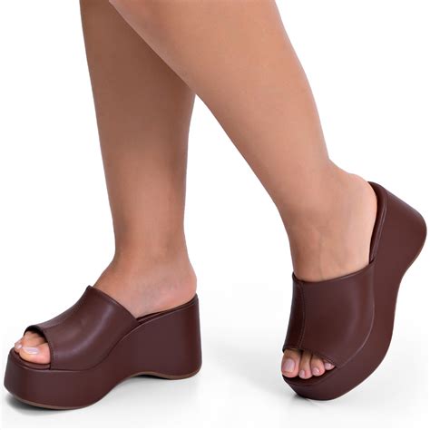 Tamanco Feminino Plataforma Anabela Blogueira Salto Grosso Val1