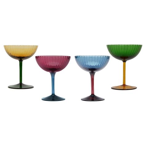 Champagne Coupe Set Of 4 By La Doublej Murano Glass Made In Italy At