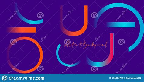 Abstract Minimal Geometric Background Colorful Simple Shapes With Trendy Gradients Stock Vector