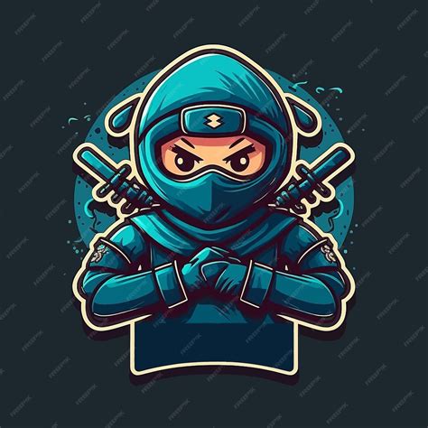 Premium Vector Ninja With Two Swords Illustration Esports Mascot