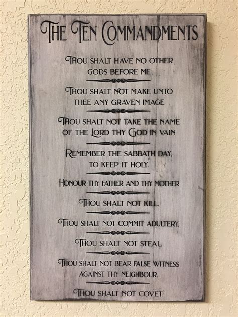 The Ten Commandments Laser Engraved Porch Edition Etsy