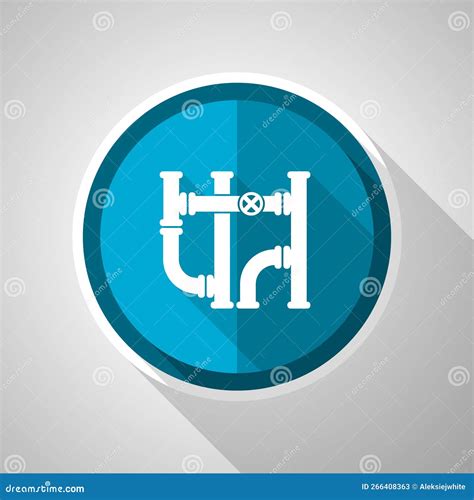 Pipeline Tube Pipe And Industrial Symbol Flat Design Vector Blue
