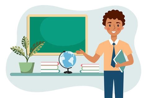 Enseignant De Sexe Masculin Dans La Salle De Classe Le Concept Décole