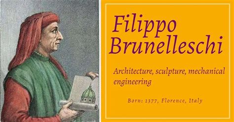 Filippo Brunelleschi Italian Architect Designer Mathematician And