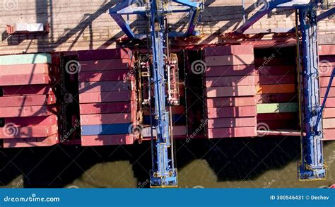 Container Ship Loading And Unloading In Port Stock Video Video Of