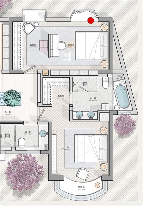 平面户型优化 Designer Ming L 大平层｜艺术造景环绕设计新思路208m² 室内设计 拓者设计吧