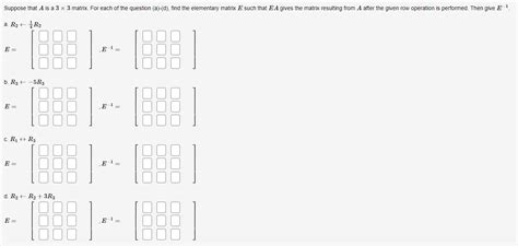 suppose that a is a 3×3 matrix for each of the