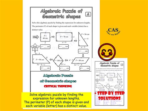 Algebraic Puzzle Of Geometric Shapes Critical Thinking Made By Teachers
