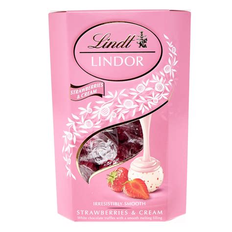Buy Lindt Lindor Strawberries Cream Chocolate Truffles 200g For Gbp 5