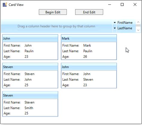 Editing Mode In Wpf Card View Control Syncfusion