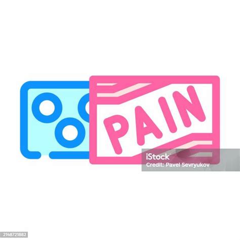 진통제 의약품 약국 컬러 아이콘 벡터 일러스트 레이 션 건강관리와 의술에 대한 스톡 벡터 아트 및 기타 이미지 건강관리와