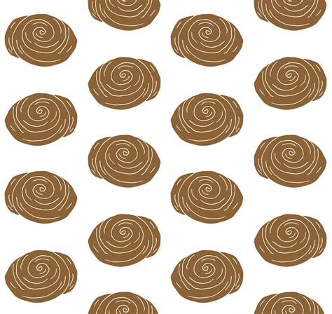 Premium Vector Vector Seamless Pattern Of Hand Draw Cinnamon Roll