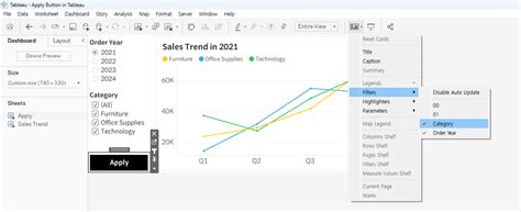 How To Create Apply Button In Tableau