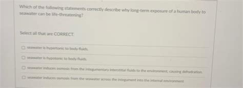 Solved Which Of The Following Statements Correctly Describe Chegg