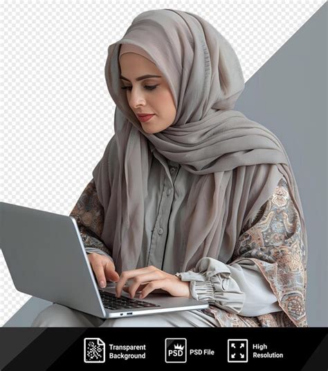 Premium Psd Awesome Female Hands Typing On The Laptop Keyboard In Front Of A Gray And White
