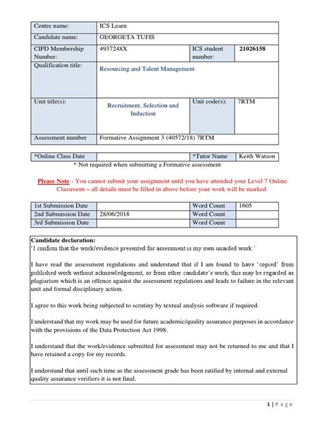 Formative Assignment 3 4057218 7rtm Gtufis Version 2 Pdf Employee