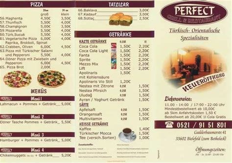 Menu at Perfect Grill und Restaurant, Bielefeld