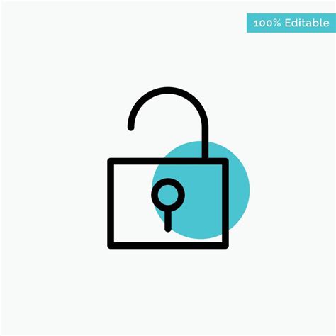 Lock Unlocked User Interface Turquoise Highlight Circle Point Vector Icon 13146399 Vector Art At