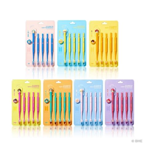 Bts Character Figure Toothbrush Set 5p Tradekorea