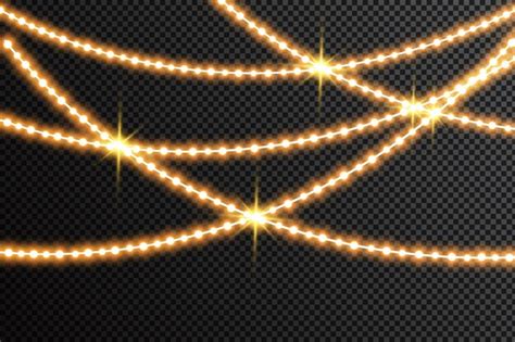 Premium Vector Garlands Christmas Decorations Lights Effects