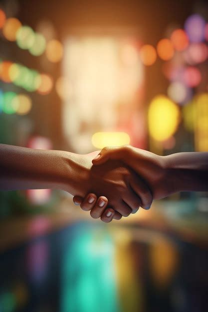 Premium Photo Two Individuals Shake Hands Signifying Mutual Agreement