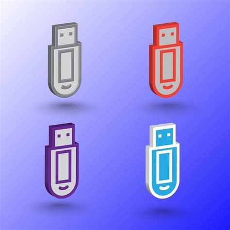 Icône Clé Usb 3d Illustration Vectorielle Usb Vecteur Premium