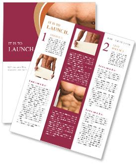 Isolated White Background Banner Covering Naked Muscular Man Copy