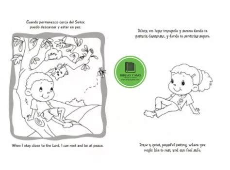 Salmo 91 Libro Para Colorear Con Versículos Bíblicos Bilingue Eur 595