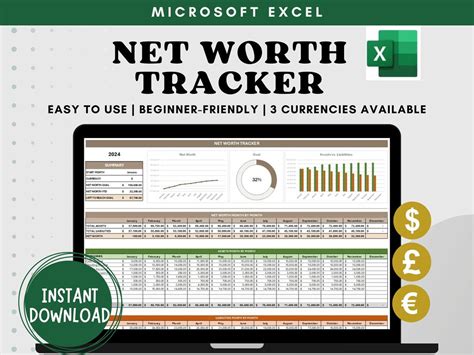 Net Worth Tracker Spreadsheet Excel Net Worth Calculator Finance