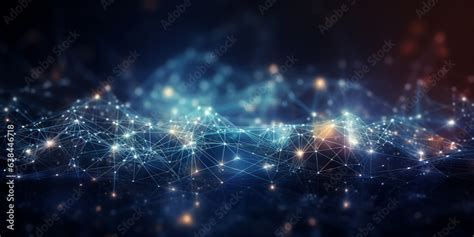 abstract background with neural network database flow cloud computing