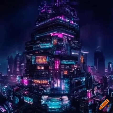 80s Inspired Cyberpunk Megastructure Concept Art On Craiyon