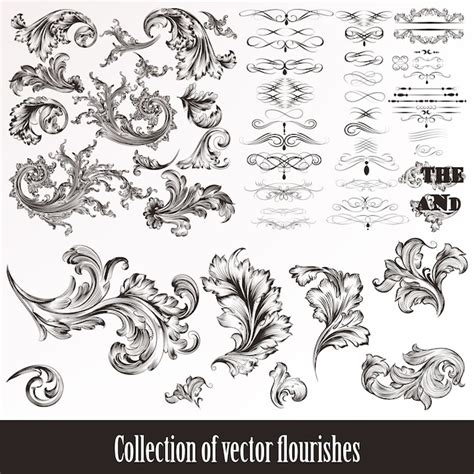 Colección de ornamentos decorativos Vector Premium