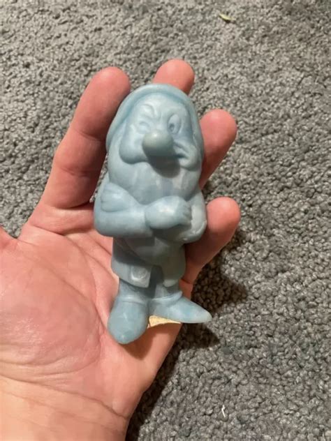 Vtg Disney Snow White And Seven Dwarfs Grumpy Blue Cameonyx Figure 1986 £